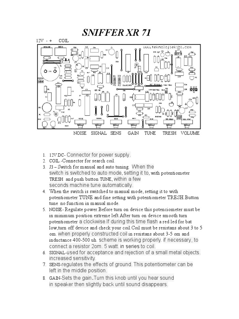SNIFFER XR - 71 Kit Manual Instruction | PDF | Electrical Equipment ...