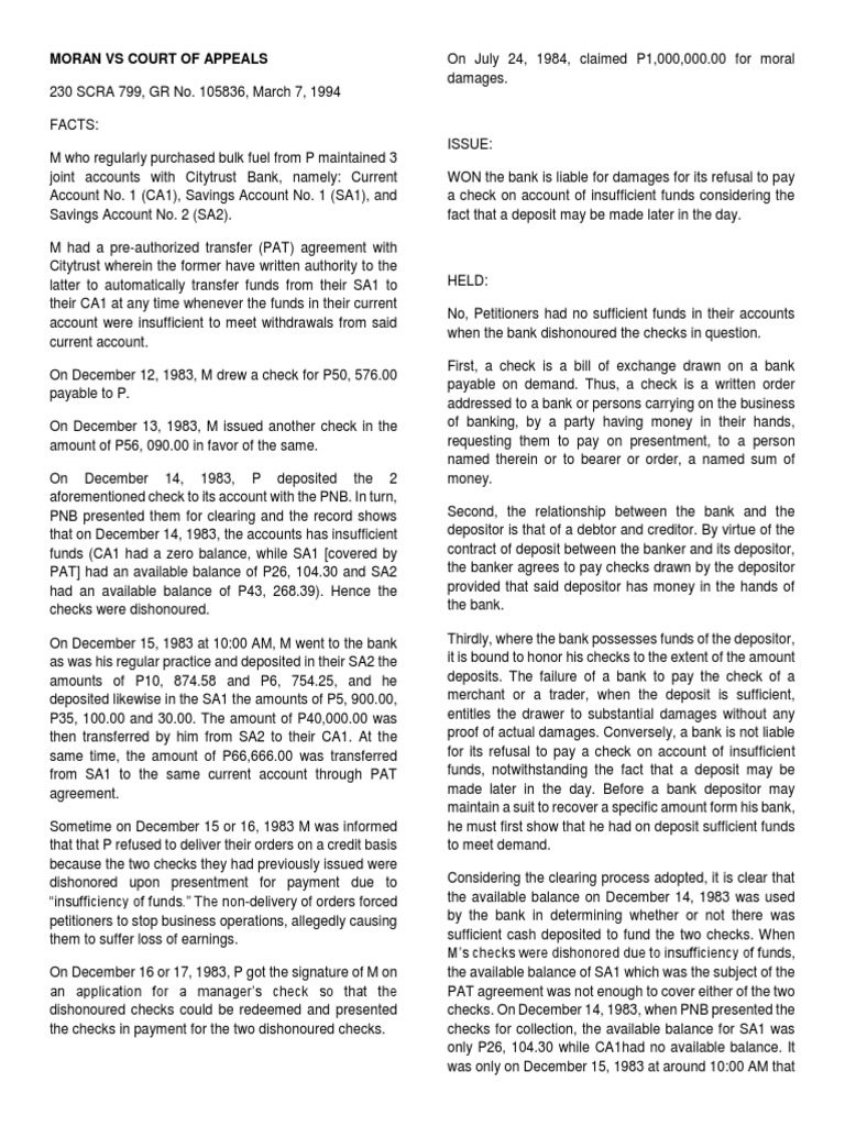 Bank Liability in Check Dishonor | PDF | Cheque | Cashier's Check