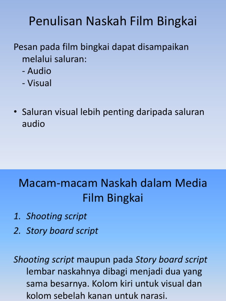 Penulisan Naskah Film Bingkai (Zamzuri) | PDF