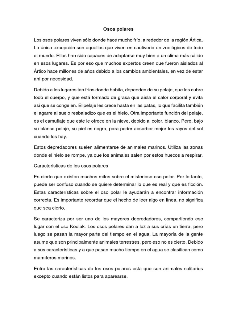 Osos Polares | PDF | Oso polar | Osos