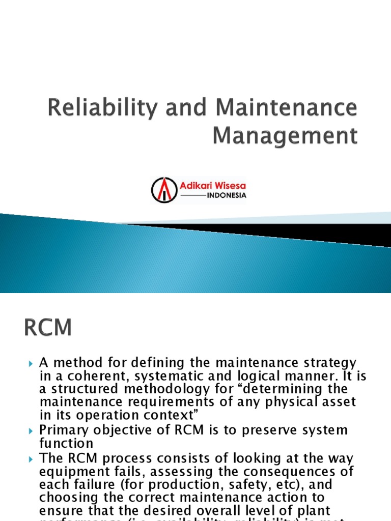 Reliability And Maintenance Management Download Free Pdf Pipeline