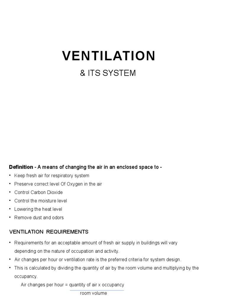 Ventilation: & Its System | PDF | Ventilation (Architecture ...