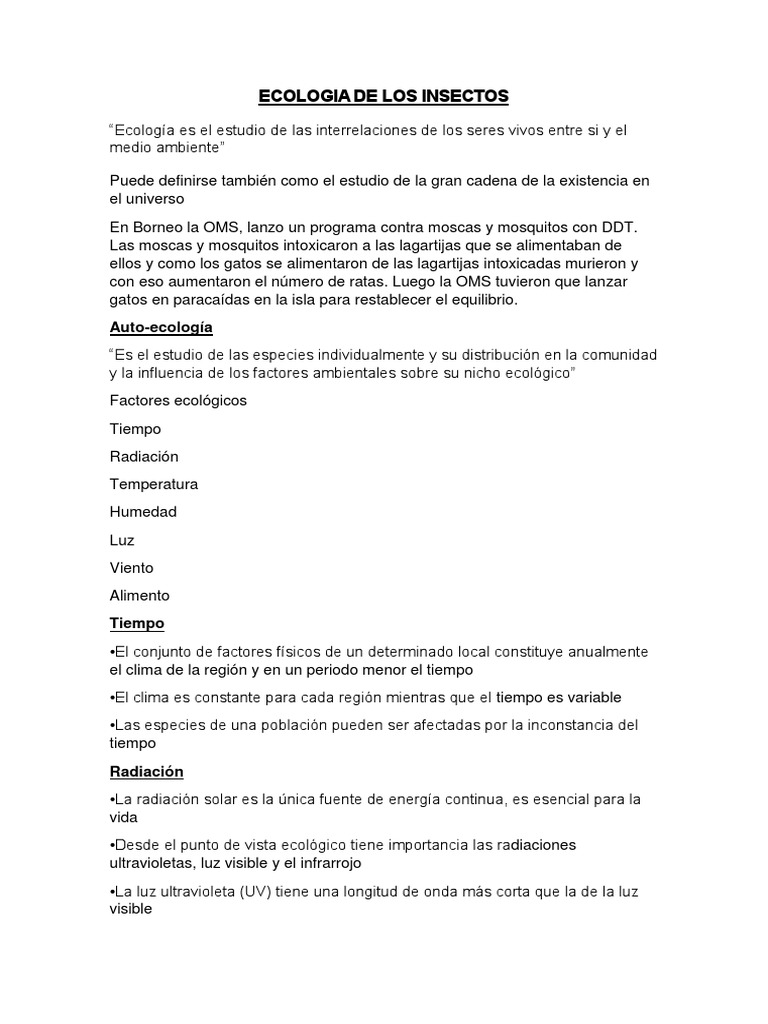 Ecologia de Los Insectos | PDF | Insectos | Ecología