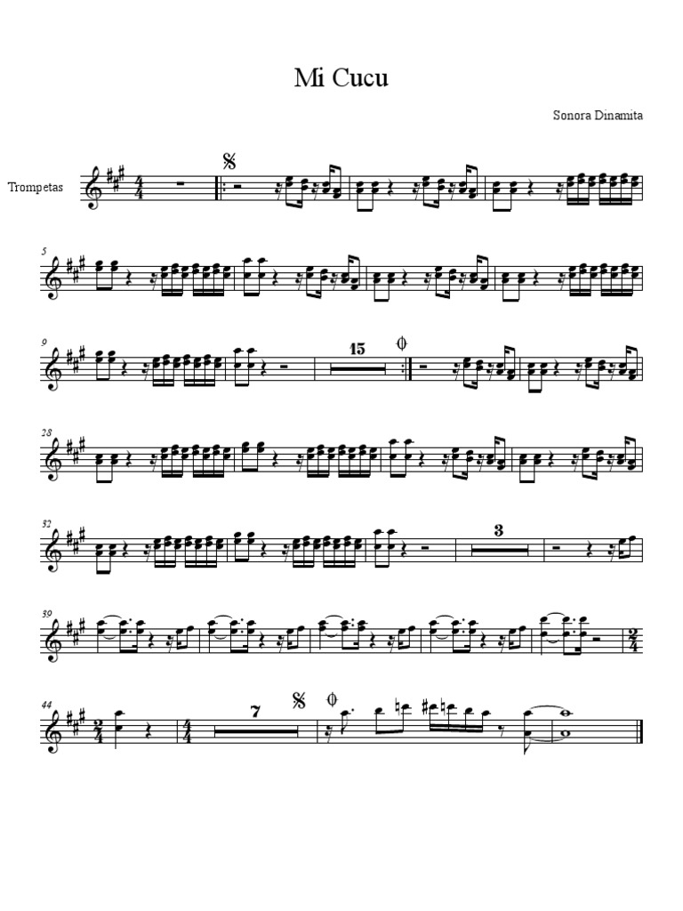 Mi Cucu - Sonora Dinamita - Trompeta 1 y 2 | PDF