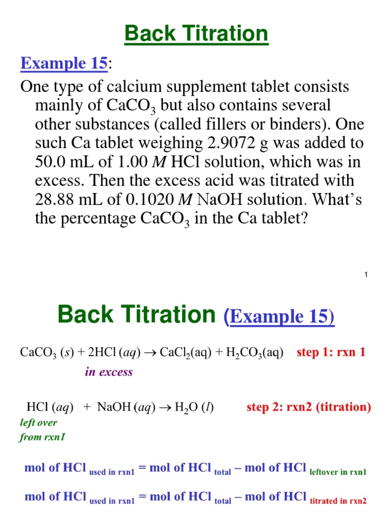 2017F1110 Review Back Titration Slides | PDF