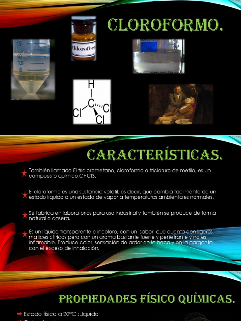 Propiedades y Usos del Cloroformo | PDF | Cloroformo | Sustancias químicas