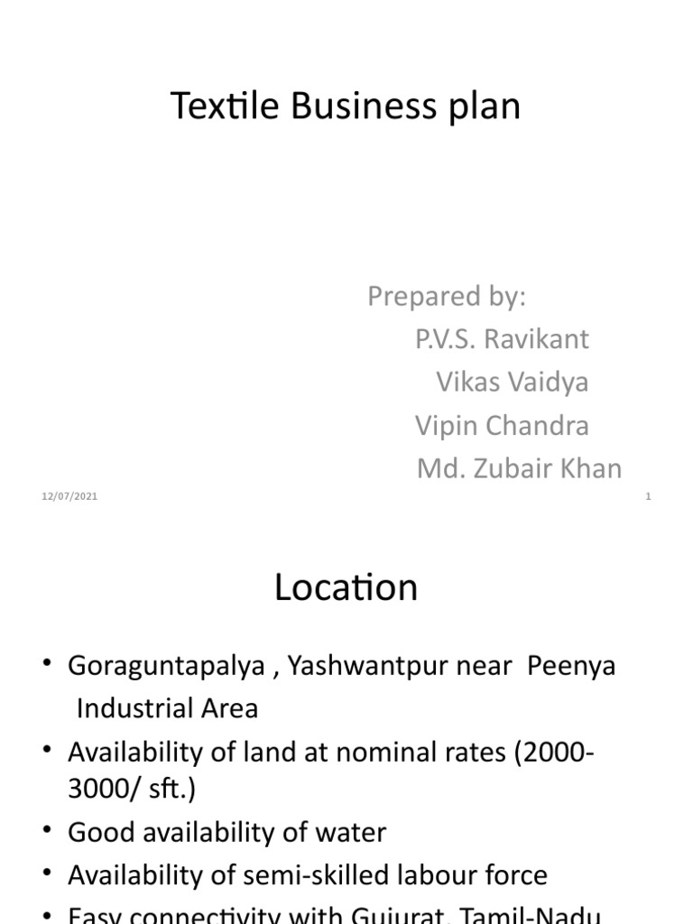 Textile Business Plan Overview | PDF