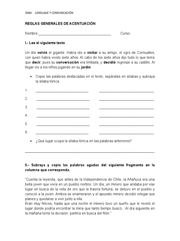 6 Ortografia Reglas Acentuacion | PDF