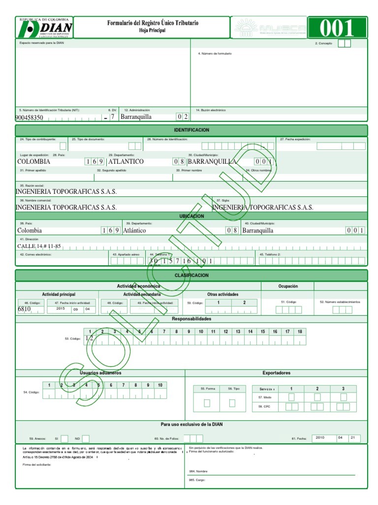 Modelo Rut Diligenciado | PDF | Ley común | Gobierno