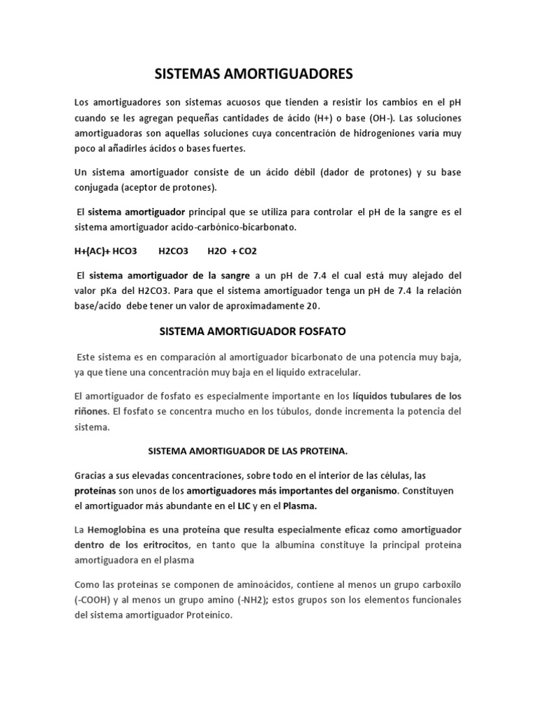 Sistemas Amortiguadores 1 | PDF