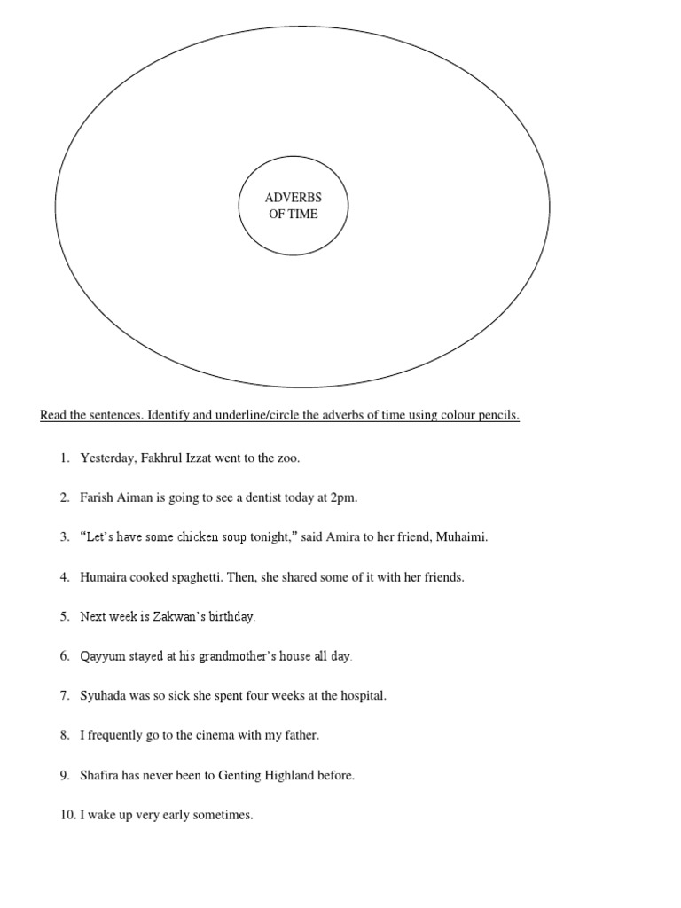 Y4 GRAMMAR (Worksheet Crossword Puzzle) - Adverbs of Time | PDF