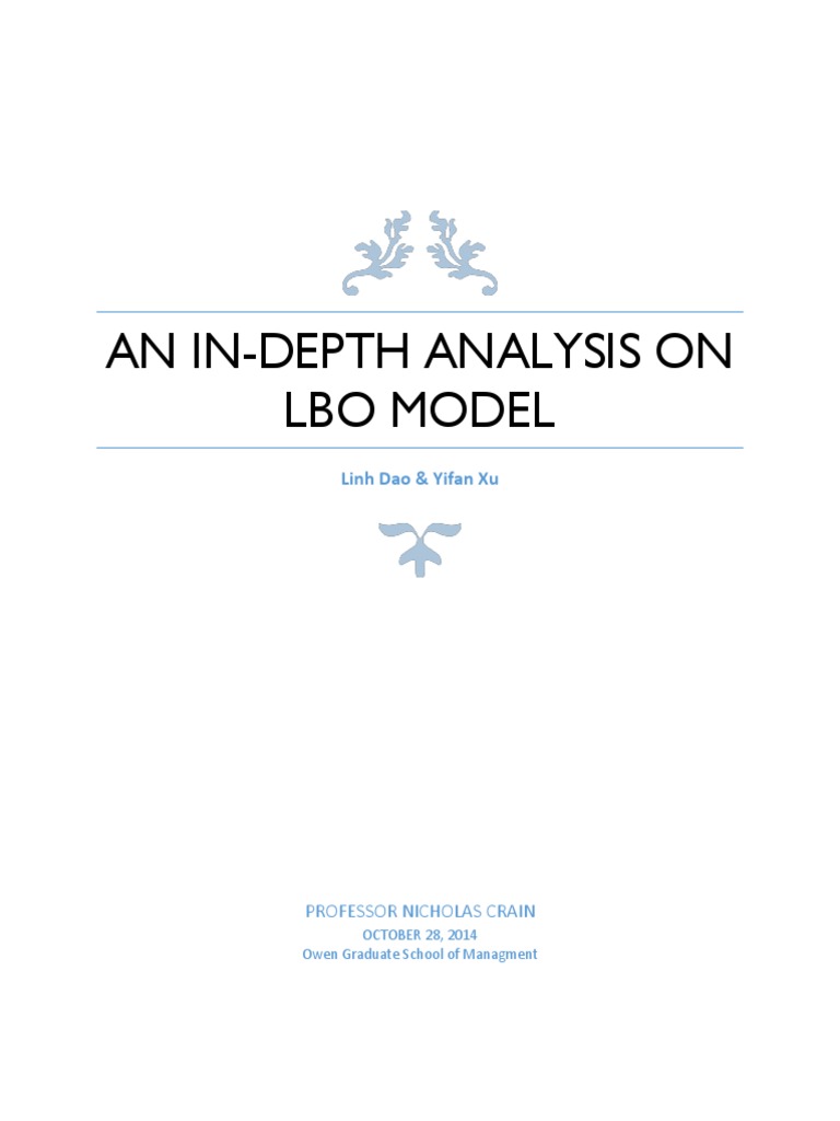 LBO In-Depth Analysis | PDF | Leveraged Buyout | Debt