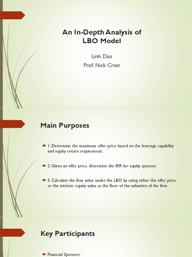LBO Modeling | PDF | Leveraged Buyout | Debt