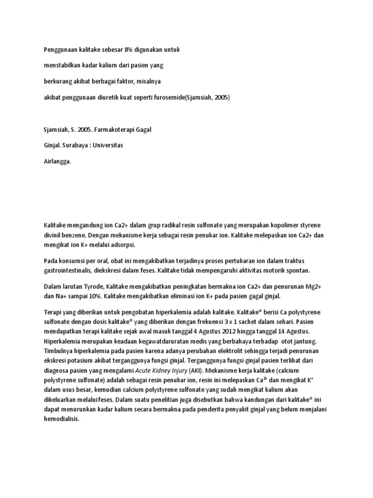 Penggunaan Kalitake | PDF