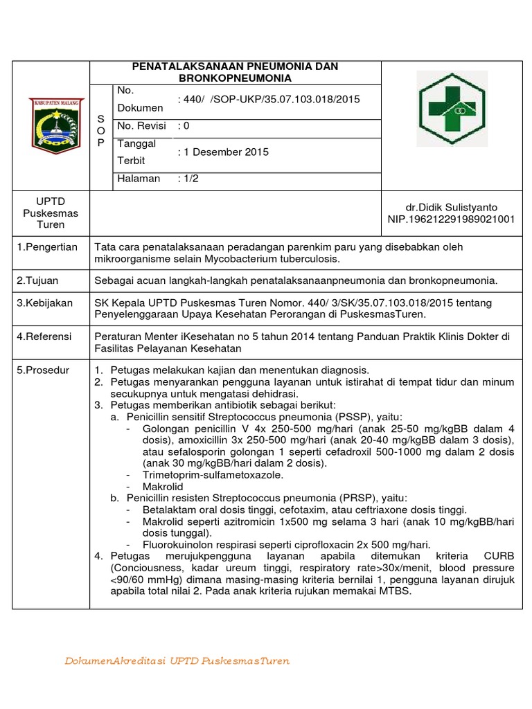 108 Sop Pneumonia Dan Bronkopneumonia | PDF