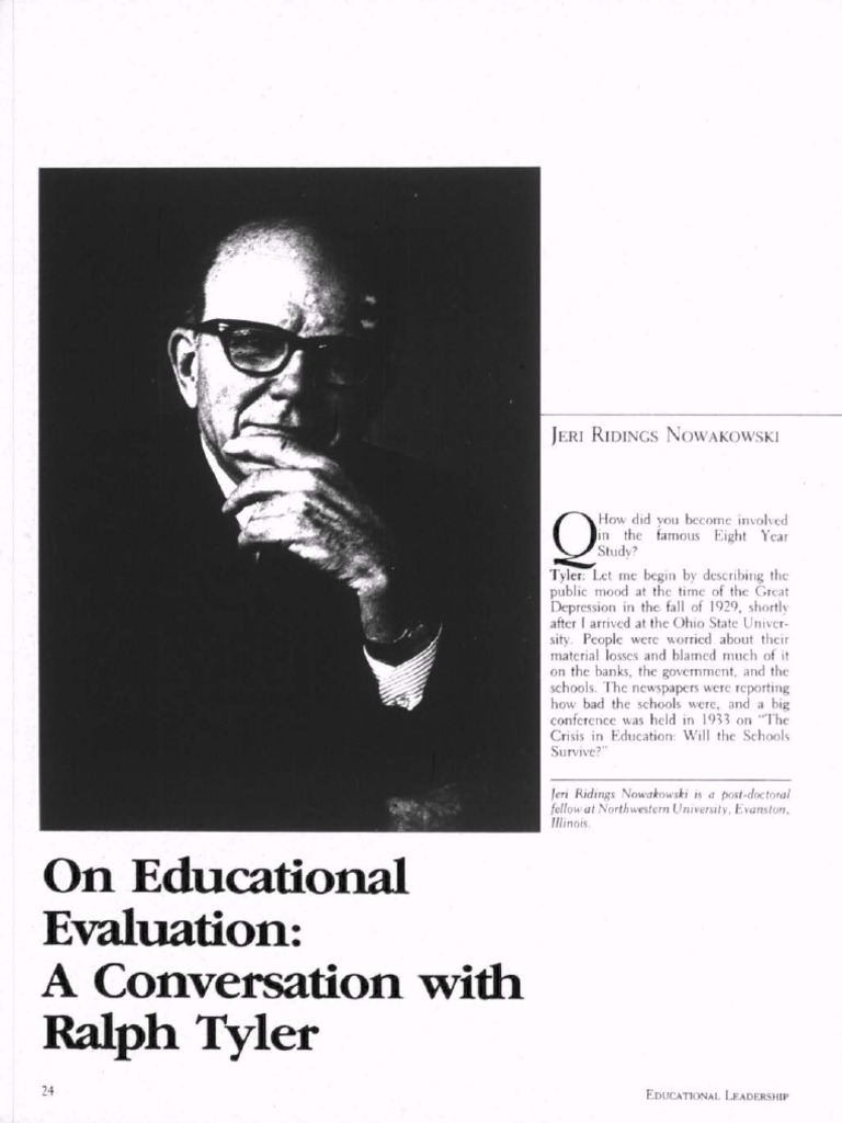A Conversation With Ralph Tyler: On Educational Evaluation | PDF ...
