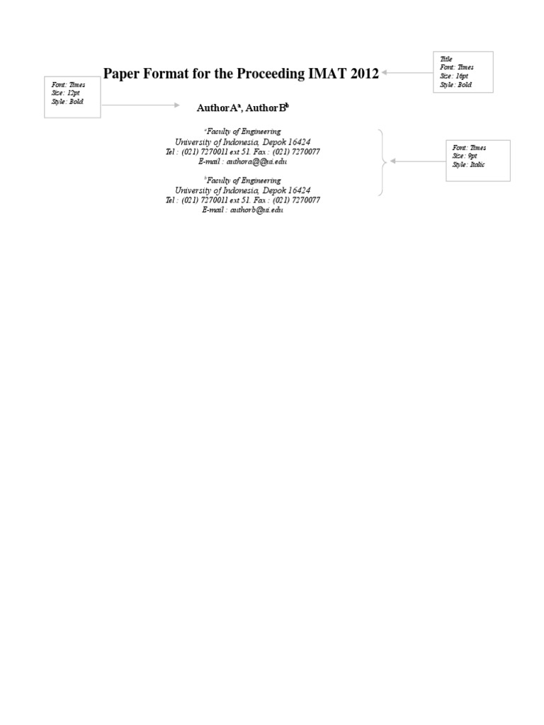 Paper Format For The Proceeding Imat 2012: Authora, Authorb | PDF ...
