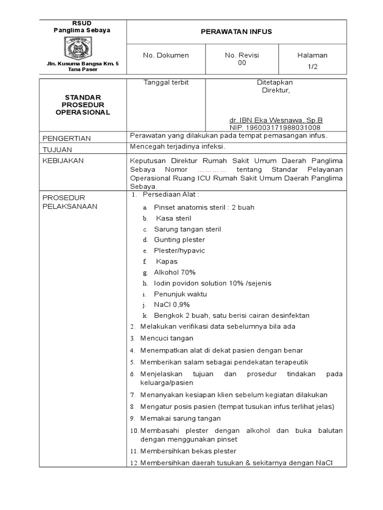 Spo - Perawatan Infus Icu | PDF