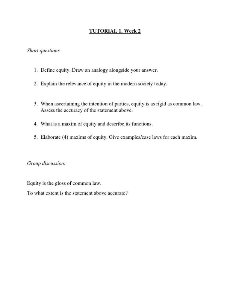 Understanding Equity: Its Relevance, Maxims, and Relationship with ...