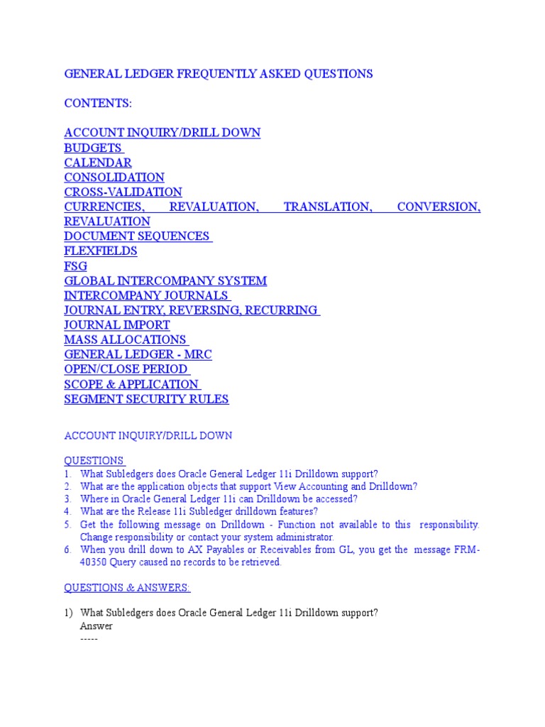 GL Faq | PDF | Debits And Credits | Computing