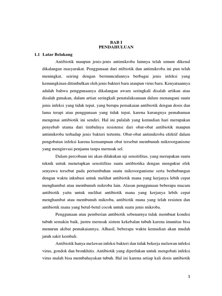 Uji Sensitivitas Antibiotik | PDF