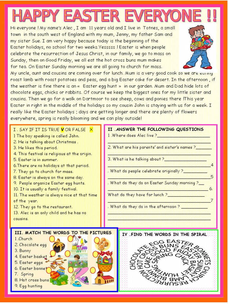 Islcollective Worksheets | Download Free PDF | Easter Egg | Easter