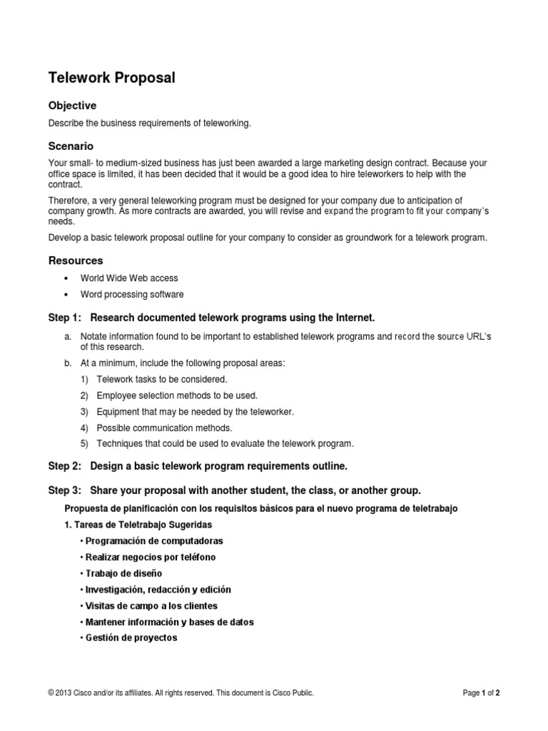 6.4.1.1 Telework Proposal Instructions-Ok PDF | PDF | Telecommuting ...