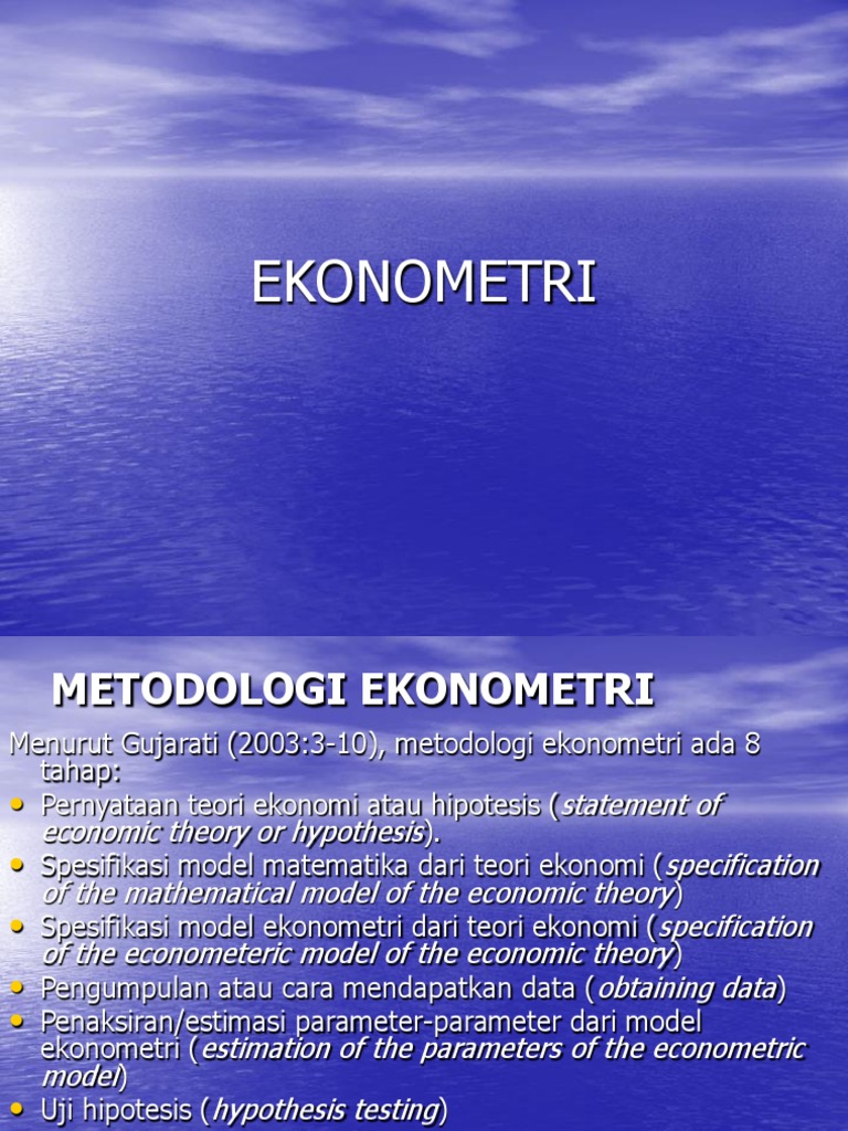 Metodologi Ekonometri | PDF