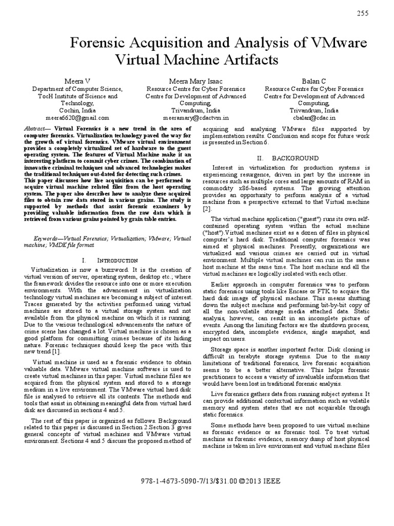 3 - Forensic Acquisition and Analysis of VMware Virtual Machine Artifacts | PDF | Computer ...