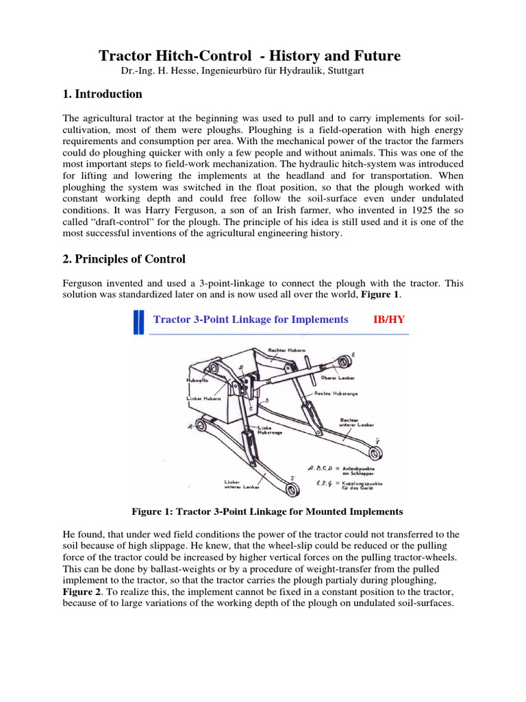 Tractor Hitch Control | PDF | Tractor | Plough