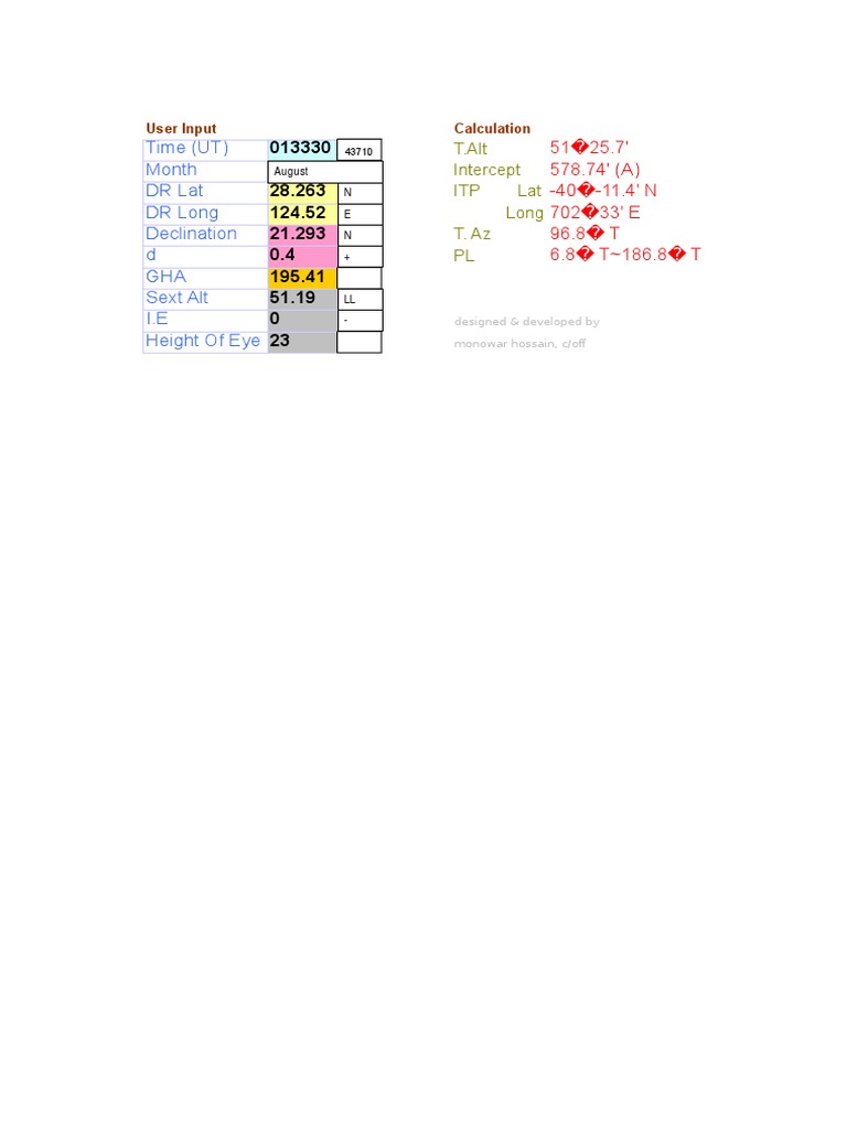 Meridian passage calculation tool for celestial bodies | PDF