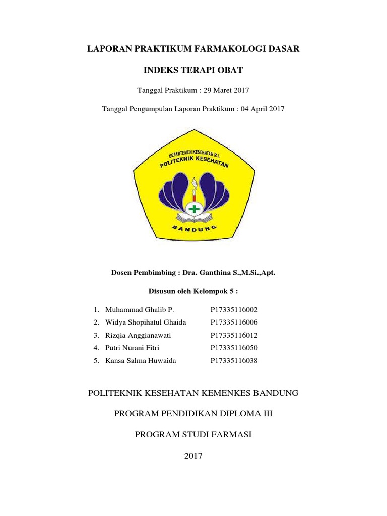Laporan Praktikum Indeks Terapi Obat | PDF