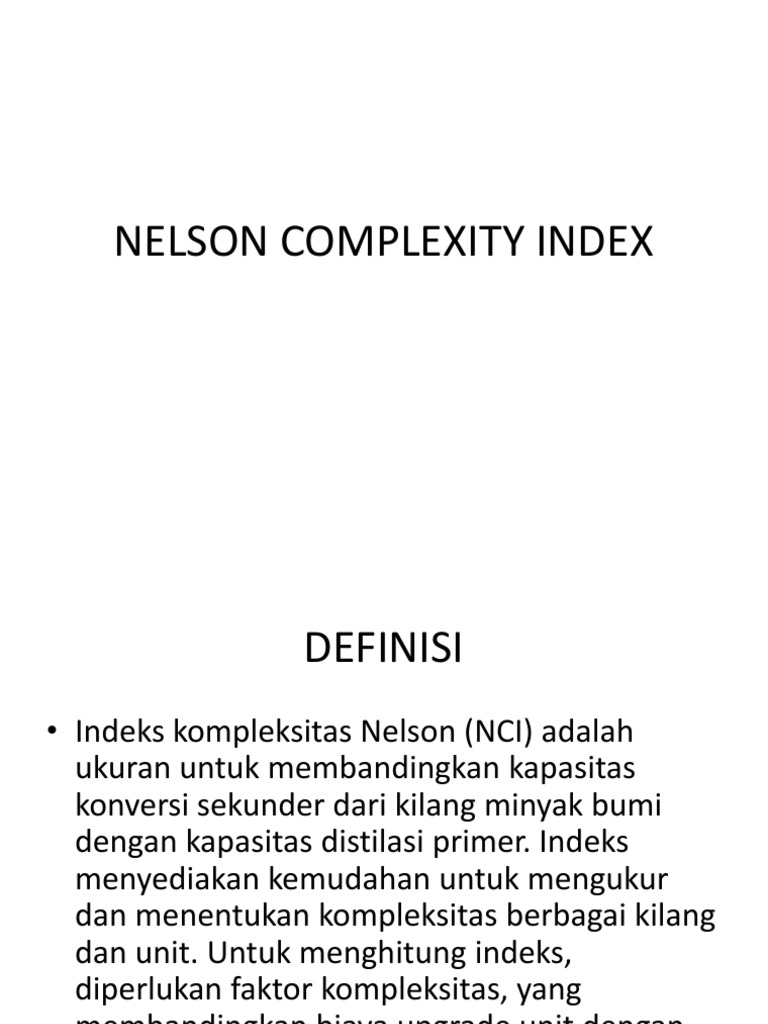 Nelson Complexity Index | PDF