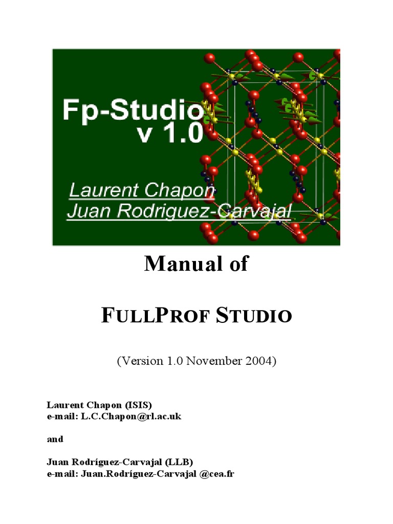 Manual FullProf Studio PDF | PDF | Crystal Structure | Euclidean Vector