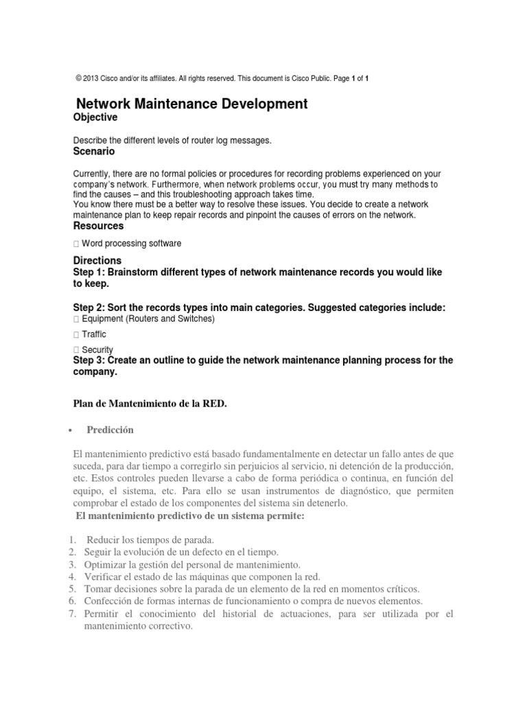 8.0.1.2 Network Maintenance Development Instructions-Ok | PDF ...