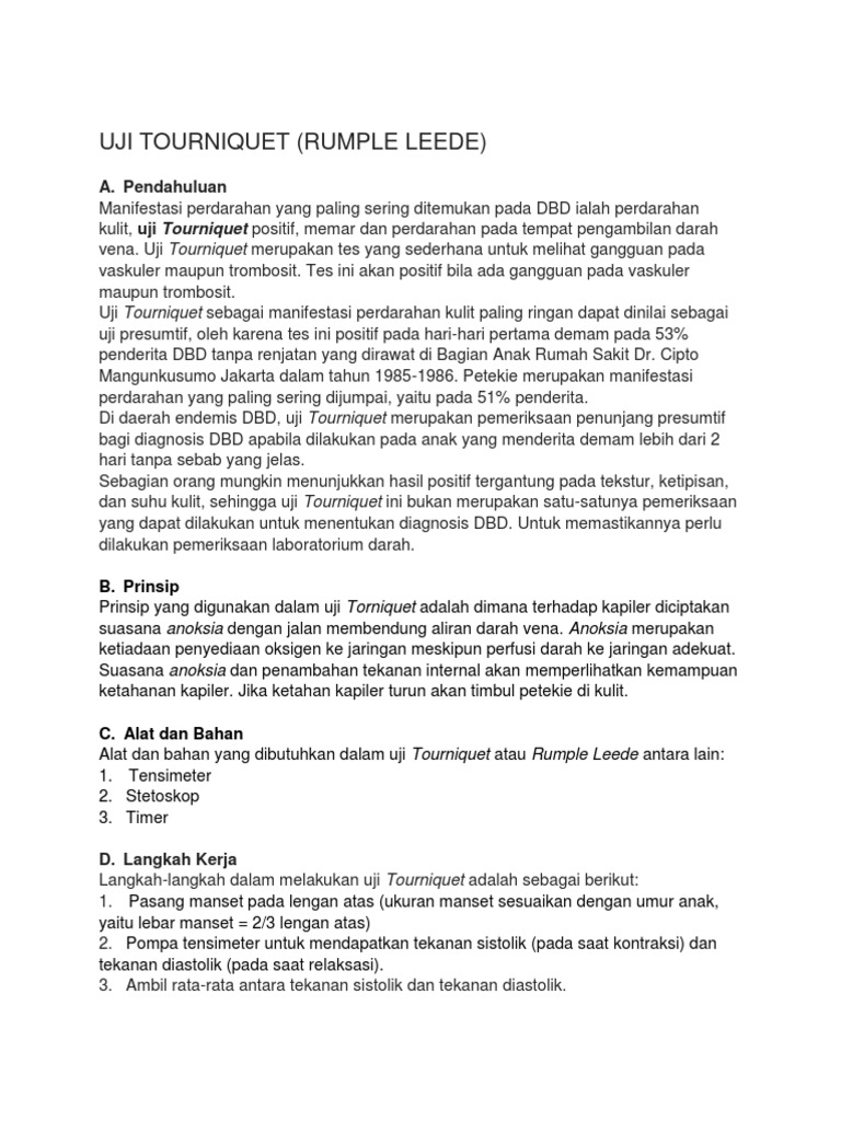 Uji Tourniquet | PDF
