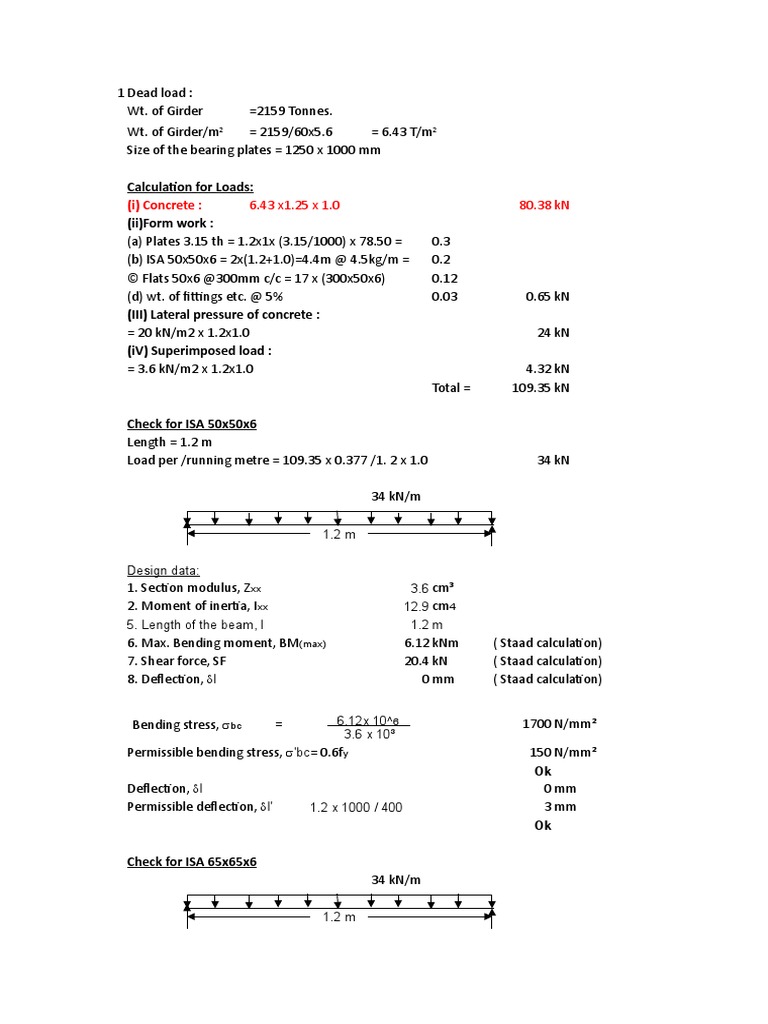 Plate Loads Calculation | PDF | Bending | Beam (Structure)