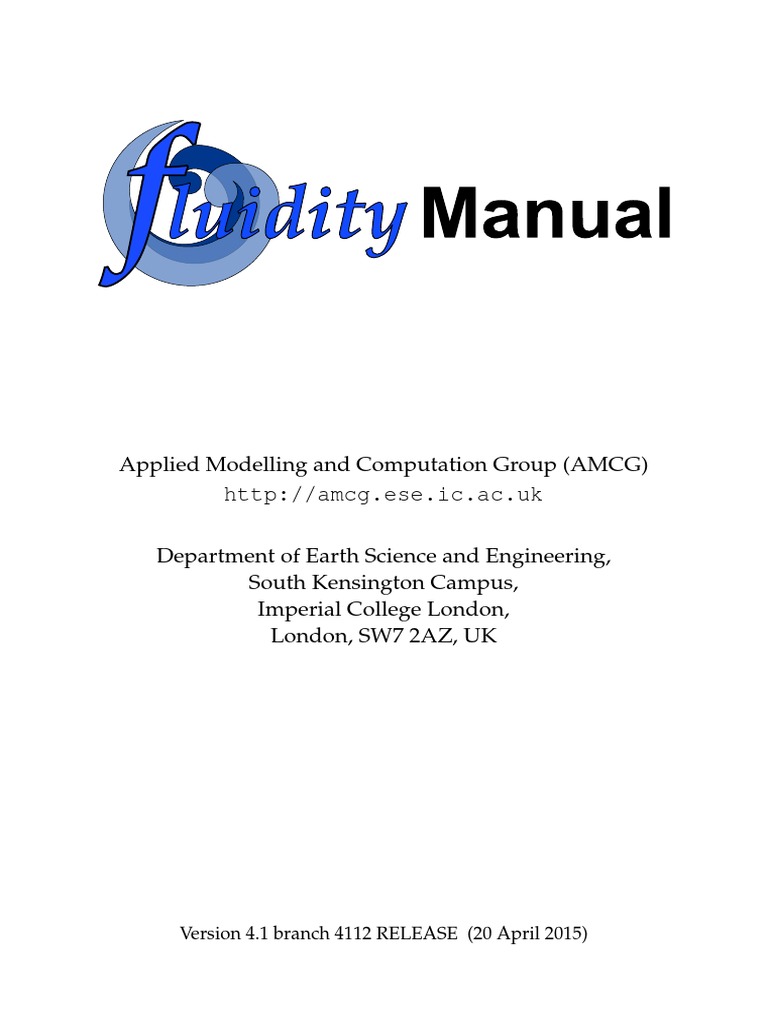 Fluidity Manual V 4 1 12 Pdf Fluid Mechanics Classical Mechanics