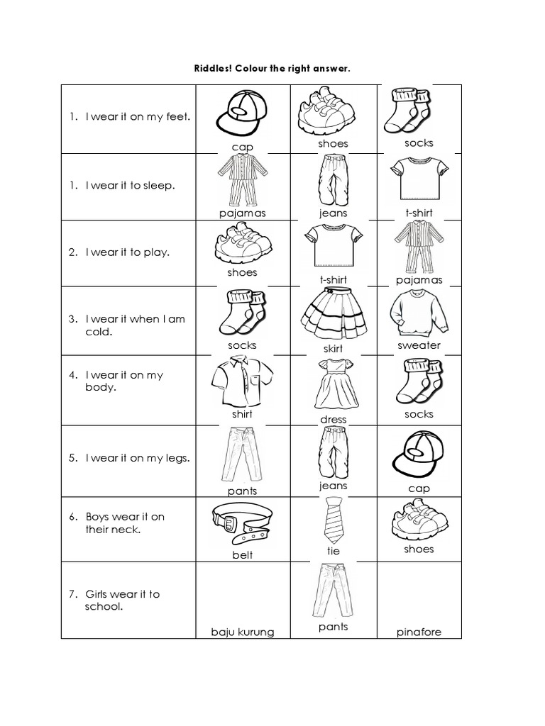 Riddles! Colour The Right Answer | PDF | Human Body | Human Appearance