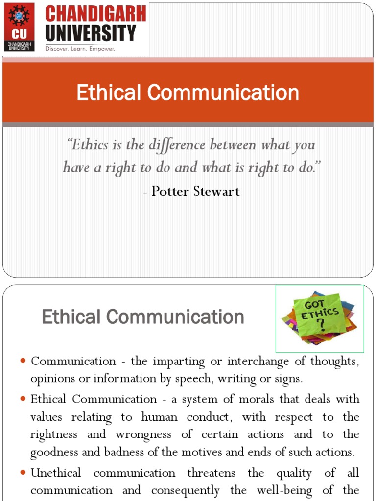 Ethical Communication - Final | PDF | Morality | Value (Ethics)