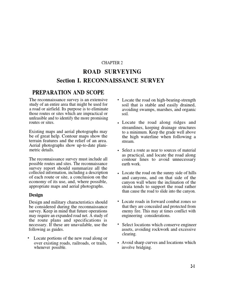 Road Survey.pdf | Surveying | Reconnaissance