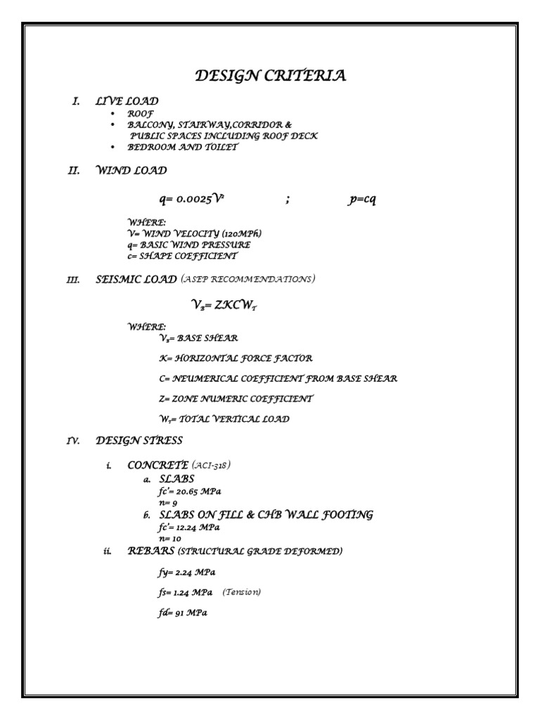 Design Criteria | PDF