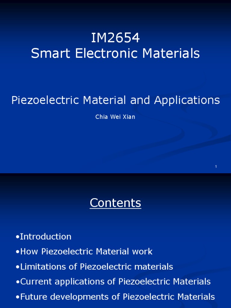 IM2654 Smart Electronic Materials: Piezoelectric Material and ...