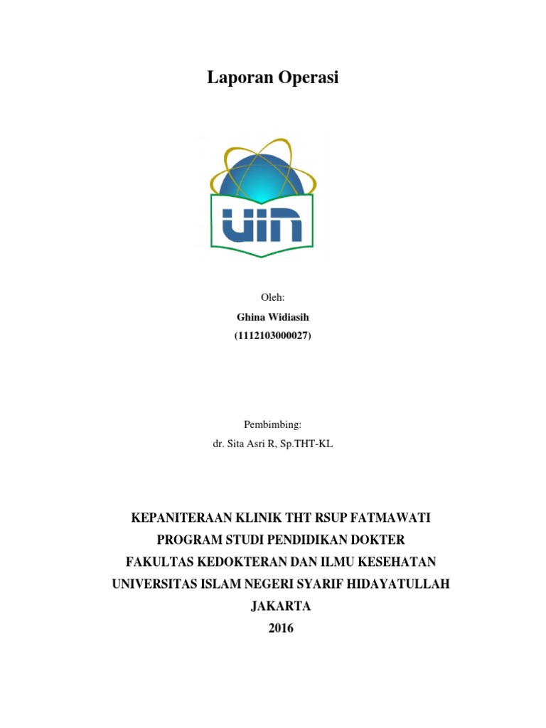 Laporan Operasi FESS + Polipektomi | PDF