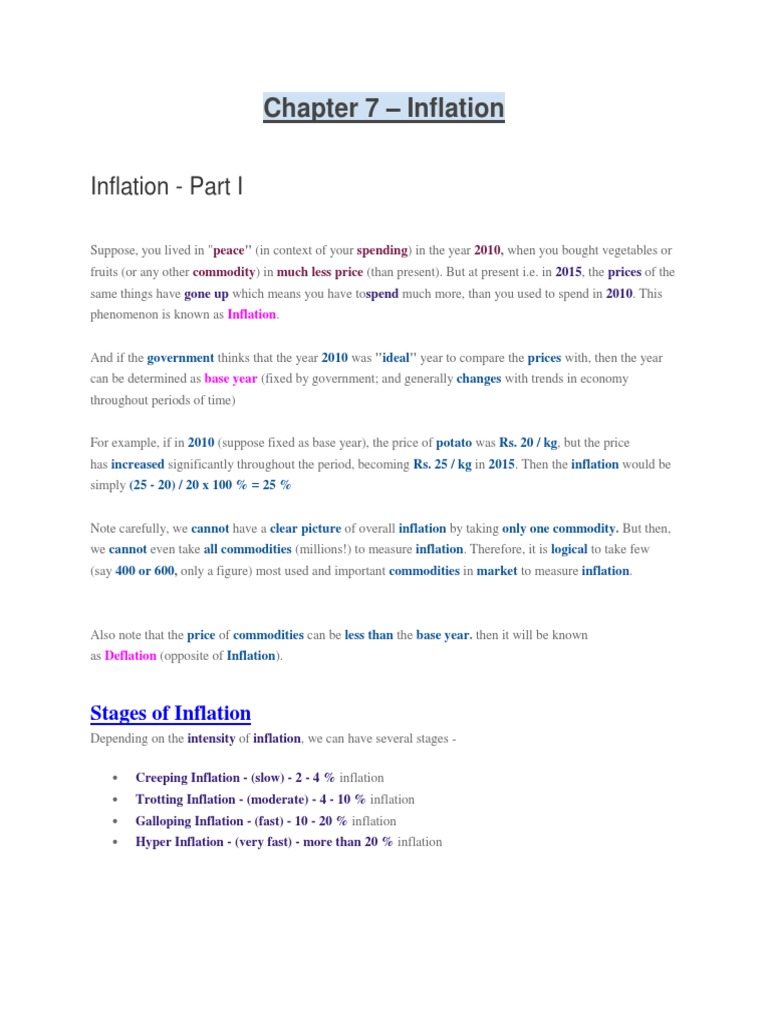 Understanding Inflation: Types and Measures | PDF | Wholesale Price ...