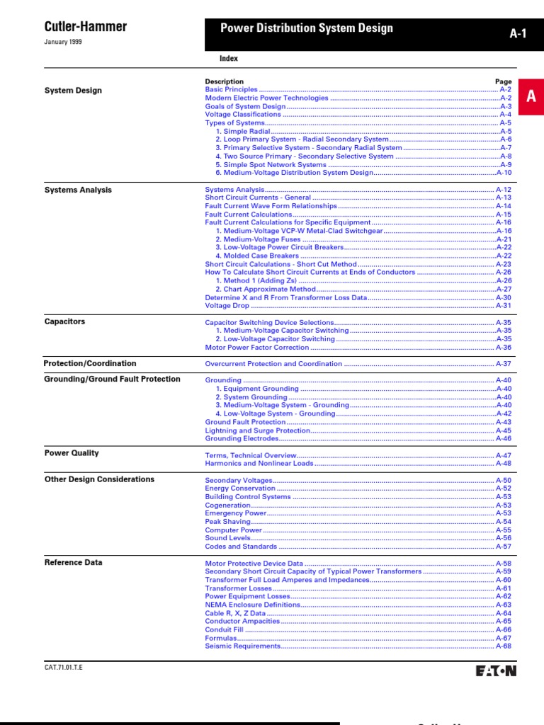 Cutler Hammer - A - Power Distribution System Design | PDF | Electrical ...