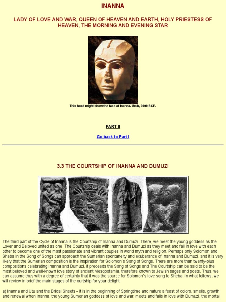 Inanna and Dumuzi | PDF | Sumer | Mesopotamian Mythology