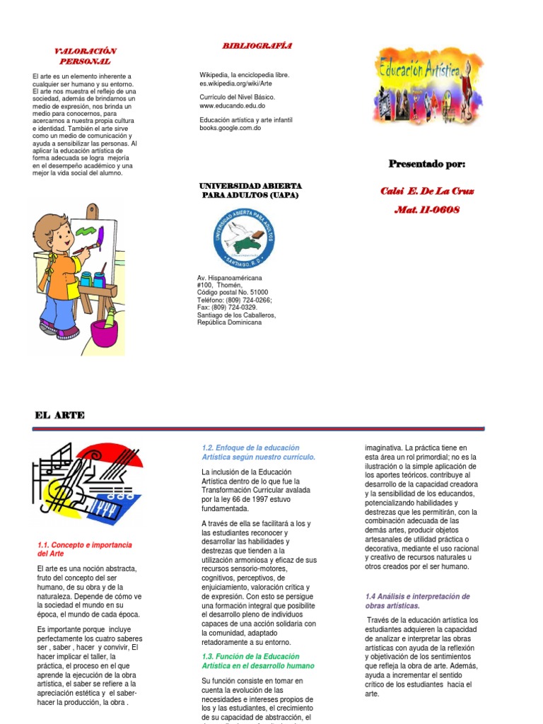 Educacion Artistica... Brochure | PDF | Educación en artes visuales ...