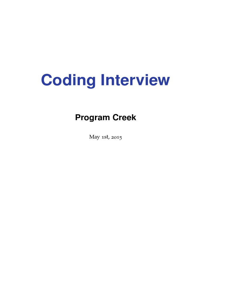 Coding Interview A Comprehensive Guide To Data Structure And Algorithm