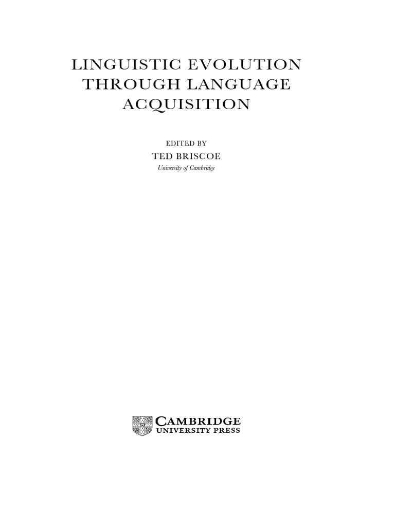 Linguistic Evolution Through Language Acquisition: Ted Briscoe | PDF | Parsing | Linguistics